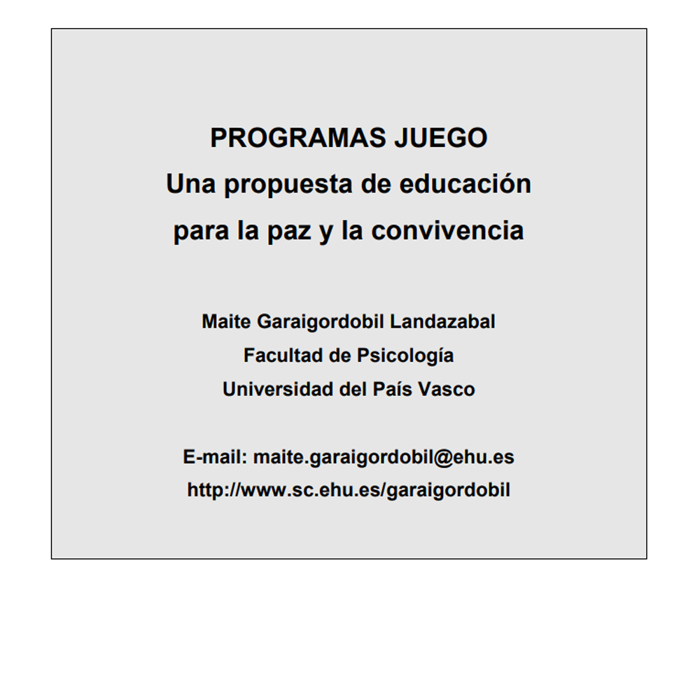 Educación Para La Paz Y La Convivencia Observatorio Del Juego
